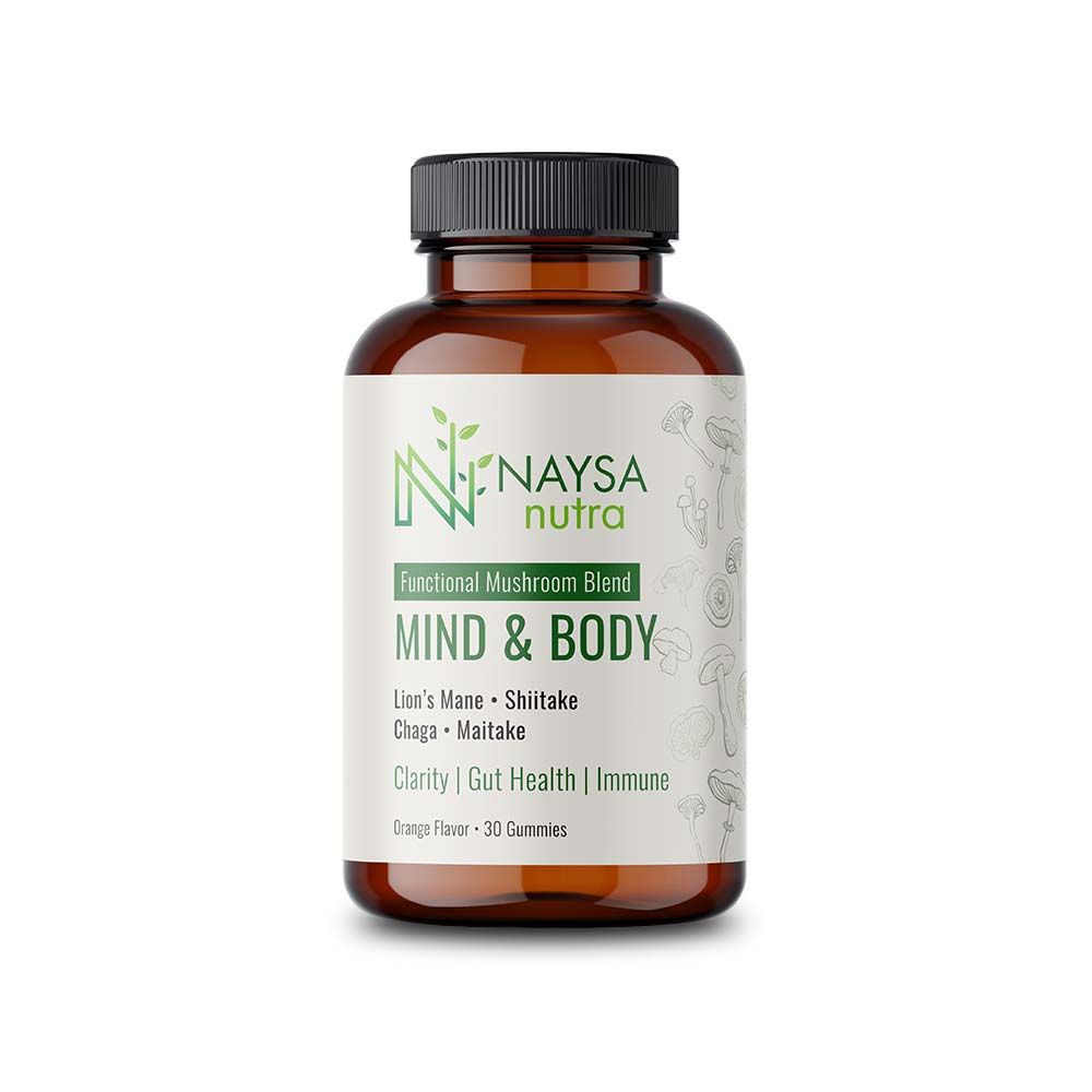 Mind and Body Mushroom Extract Gummies - Orange Flavor - NAYSA Nutra ...